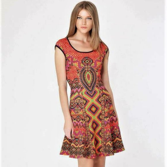Hale Bob | Dresses | Hale Bob Faustine Fit Flare Scuba Dress Small ...